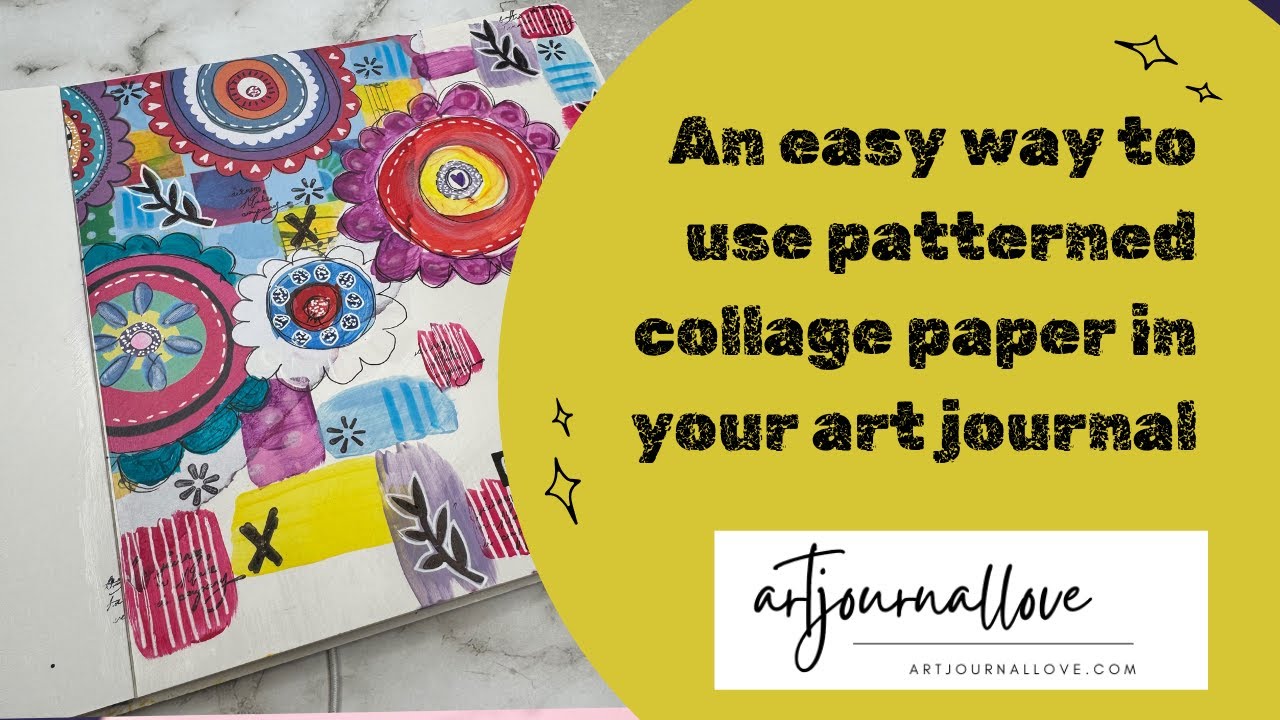An easy way to use patterned collage paper in your art journal - YouTube