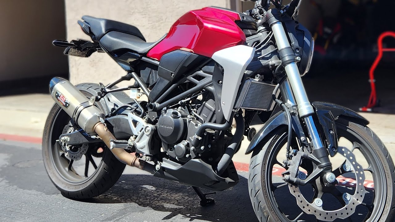YOSHIMURA slip-on exhaust | 2019 Honda CB300R start up and idle - YouTube