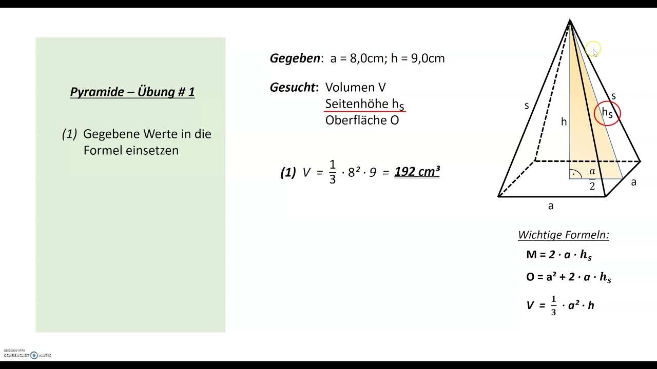 Quadratische Pyramide Übung #1 - YouTube