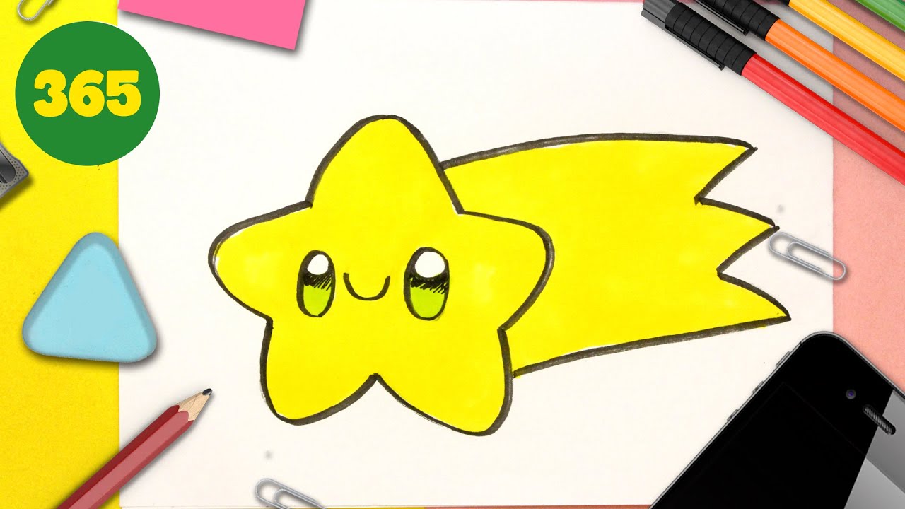 COME DISEGNARE STELLA CADENTE KAWAII - YouTube