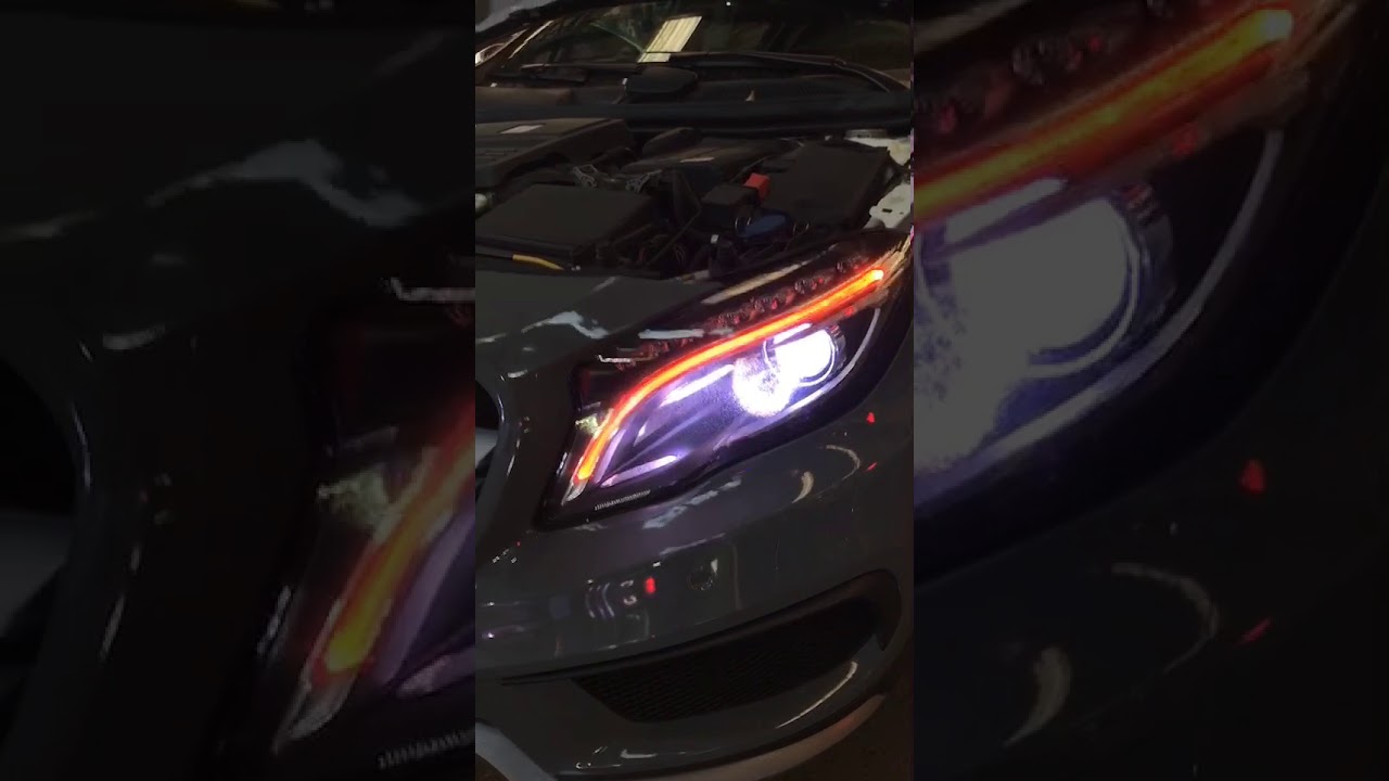 icedriver Mercedes Benz Gla red DRL boards - YouTube