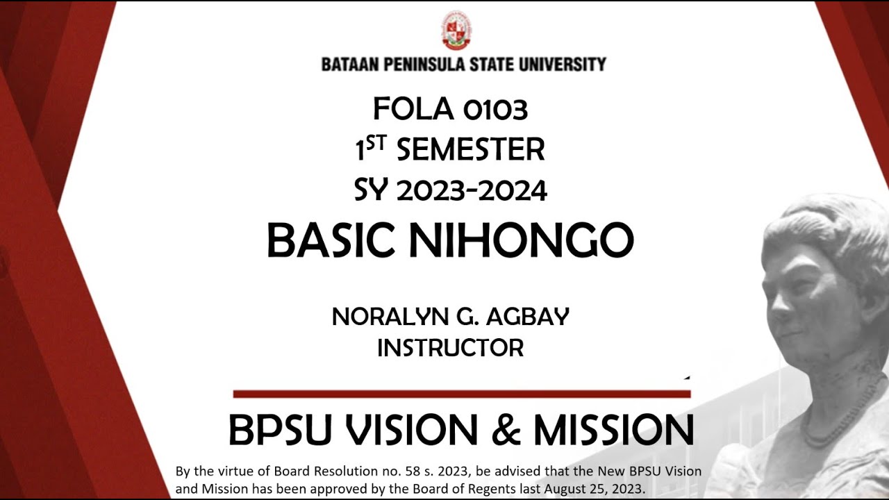 #BPSU #nihongo #Bataan Peninsula State University VISION & MISSION 2023 ...