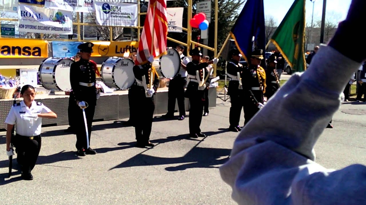 Aviation High School Color Guard Drill Team JFK Runway Run Presentation ...