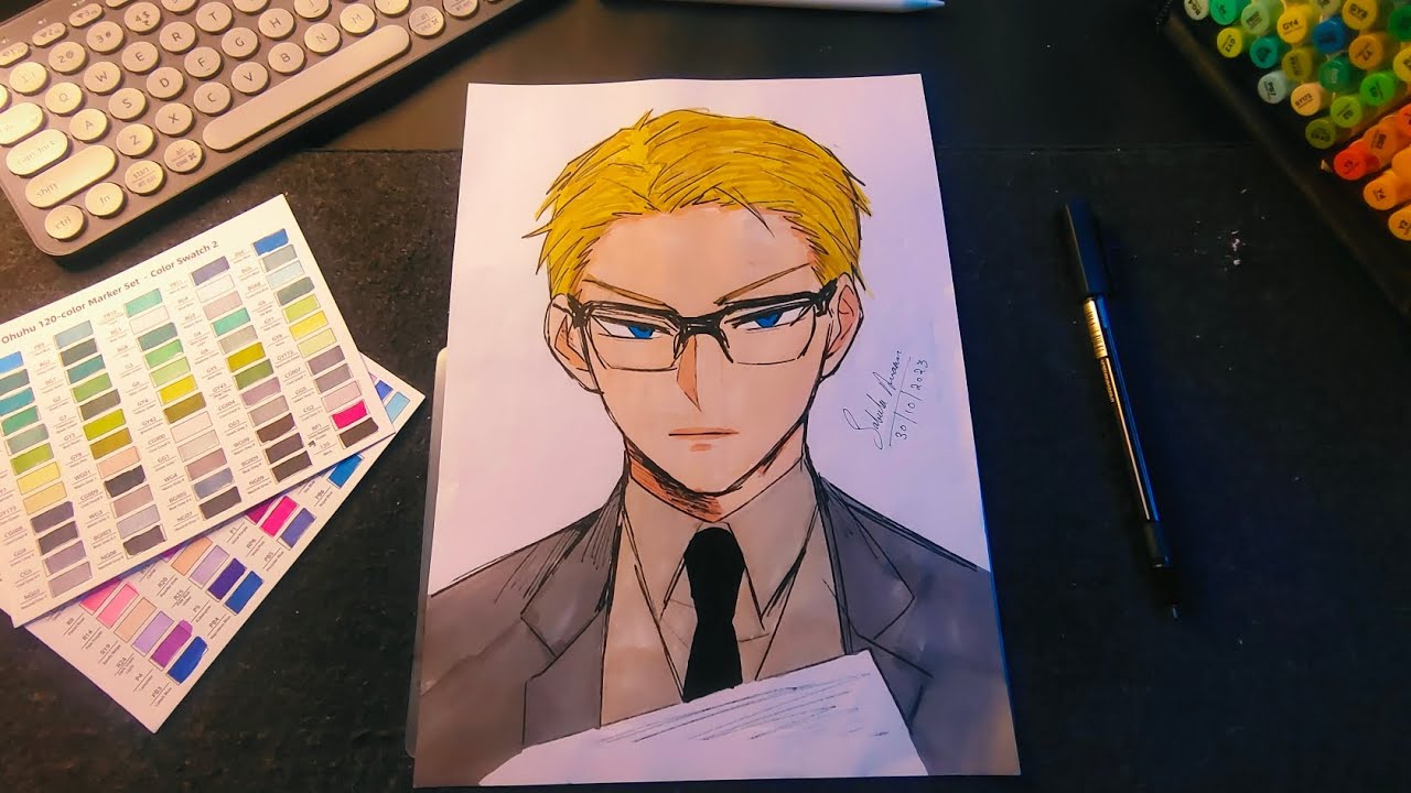 Loid Forger Colouring Process with Ohuhu Markers - YouTube