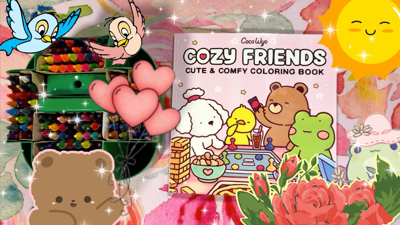 🐻 Coco Wyo COZY FRIENDS Cute & Comfy Coloring Book!! 🌷🤎 - YouTube