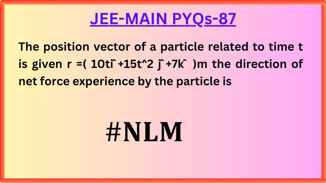 JEE MAIN PYQs 87 || Newton law of motion || #jeemainpyq #nlmpyq #nlm ...