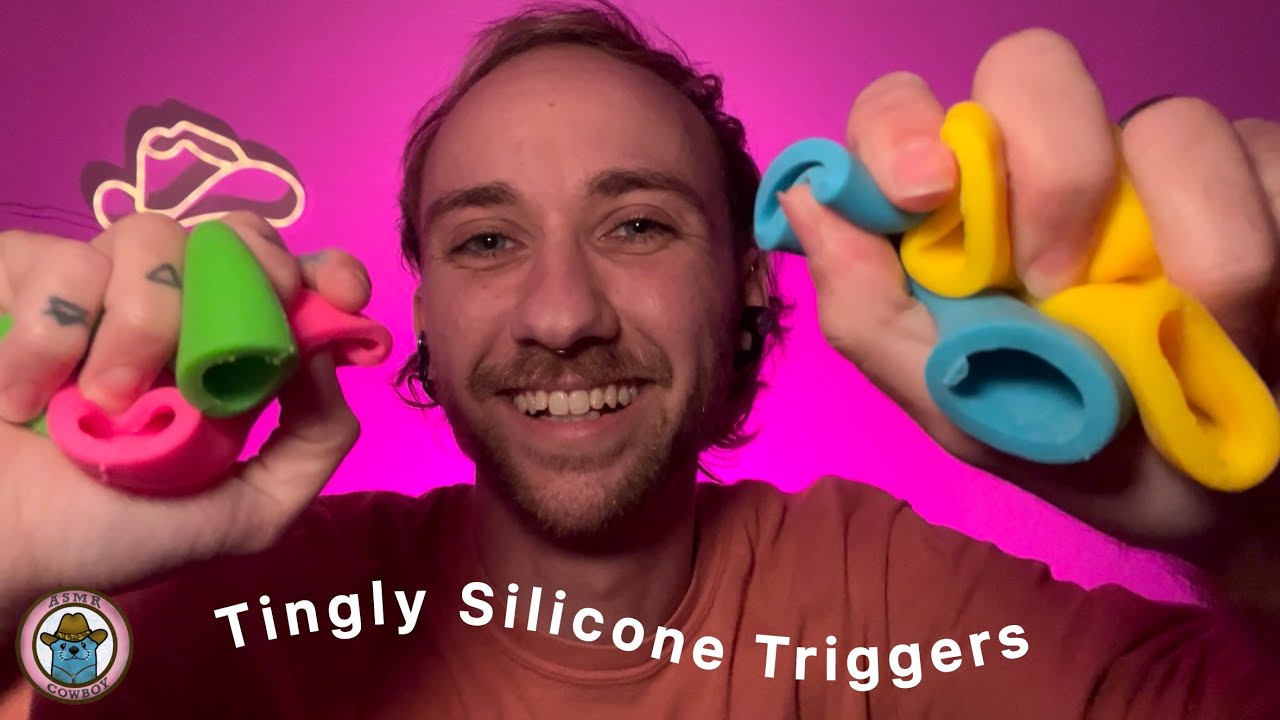 ASMR | Tingly Silicone Triggers ( sticky & hollow tapping, soft thuds ...