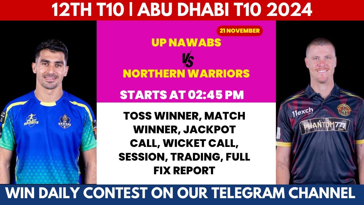 UP NAWABS VS NORTHERN Match No.12th Jackpots Match|Match Session Wkt ...