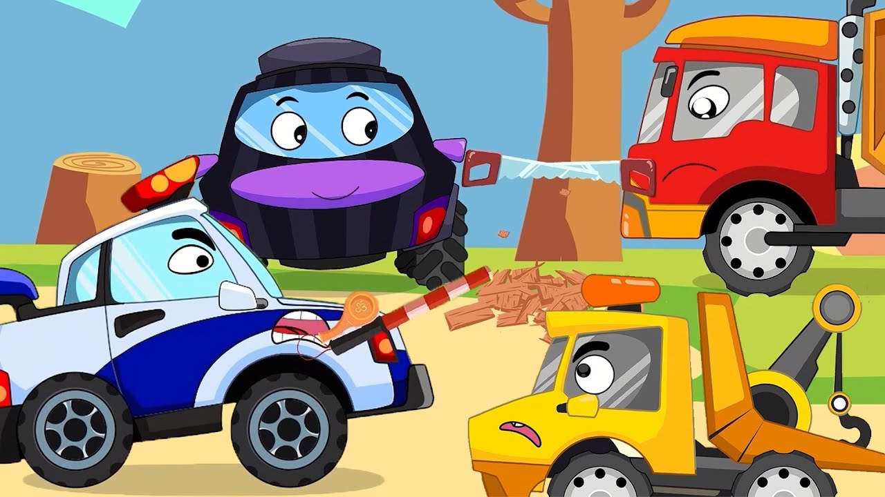 Car Animation | Cartoon Animation For Kids | The chase in the deep ...