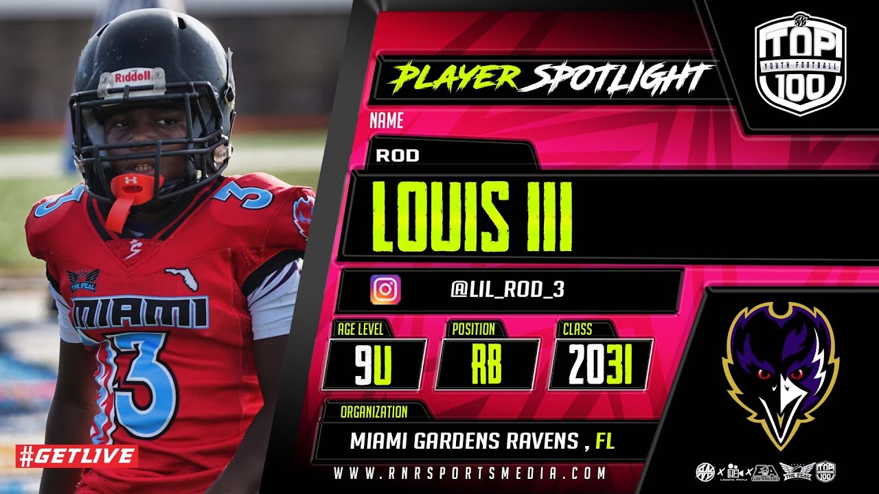 Rod Louis III Miami Gardens Ravens | 9u Highlights - YouTube