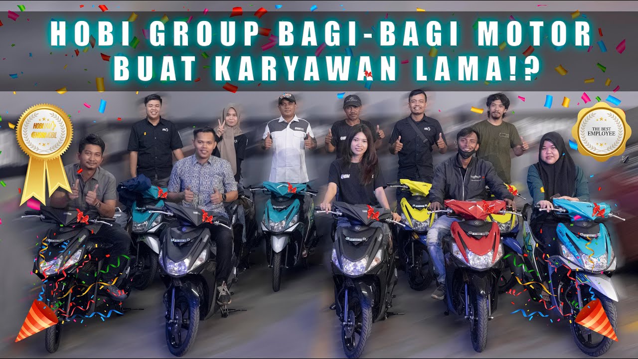 BAGI-BAGI MOTOR BUAT KARYAWAN SETIA HOBI GROUP - YouTube