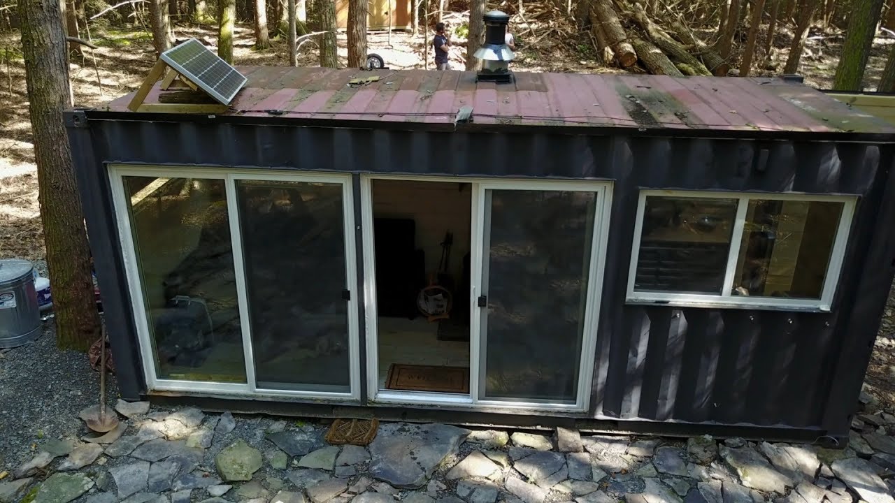 Tour of a shipping container cabin - YouTube