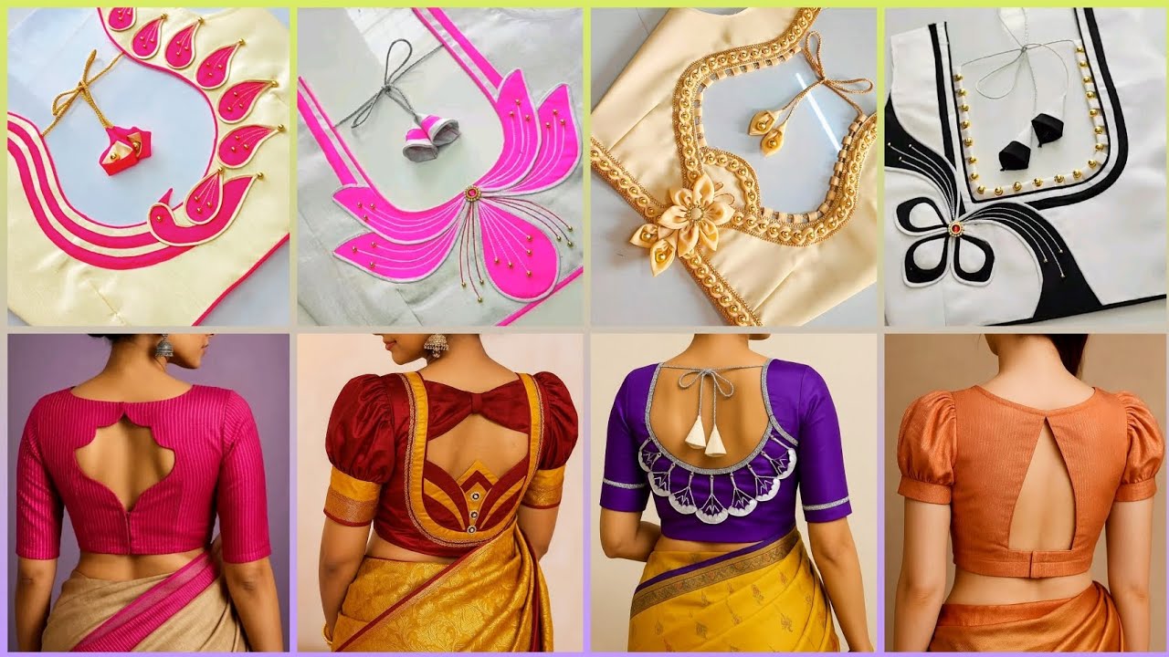 20 + 💫 Popular Latest Blouse Back Neck Designs | Blouse Designs New ...