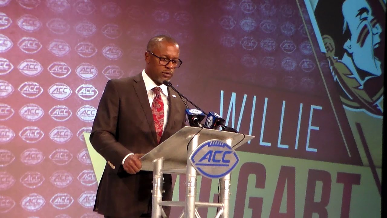 2019 ACC Kickoff - Dan Tortora with Wille Taggart of FSU on Kendal ...