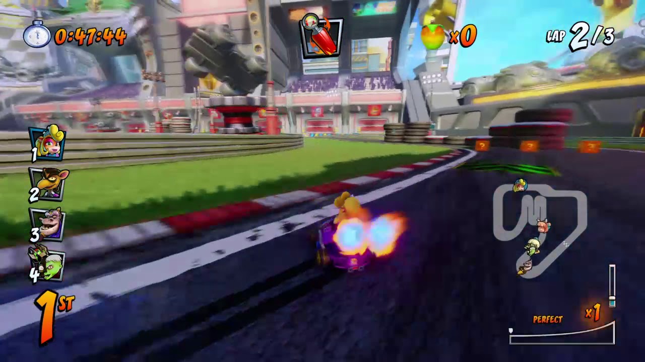 CTR Nitro Fueled- Turbo Track full Blue Fire run/Fuego Azul completo ...