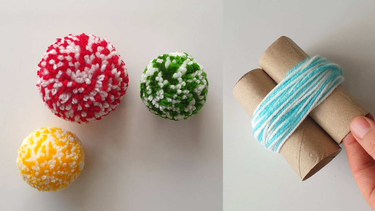 🥰How to Make a Pom pom Woolen Ball Making/Easy Pompom Making_Dıy Pom ...
