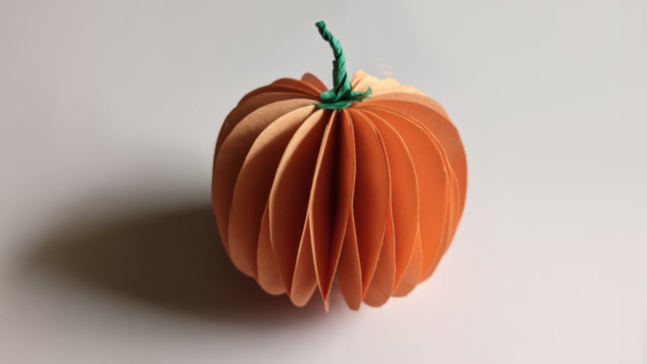 Simple Paper Pumpkin Decoration - DIY (fall decorations) - YouTube