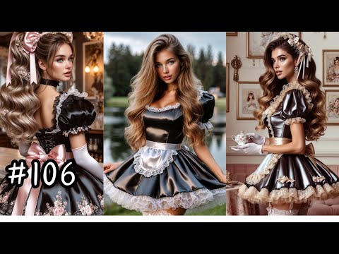 [106] The Beauty of French Maids: Satin Maid Uniforms with Petticoats