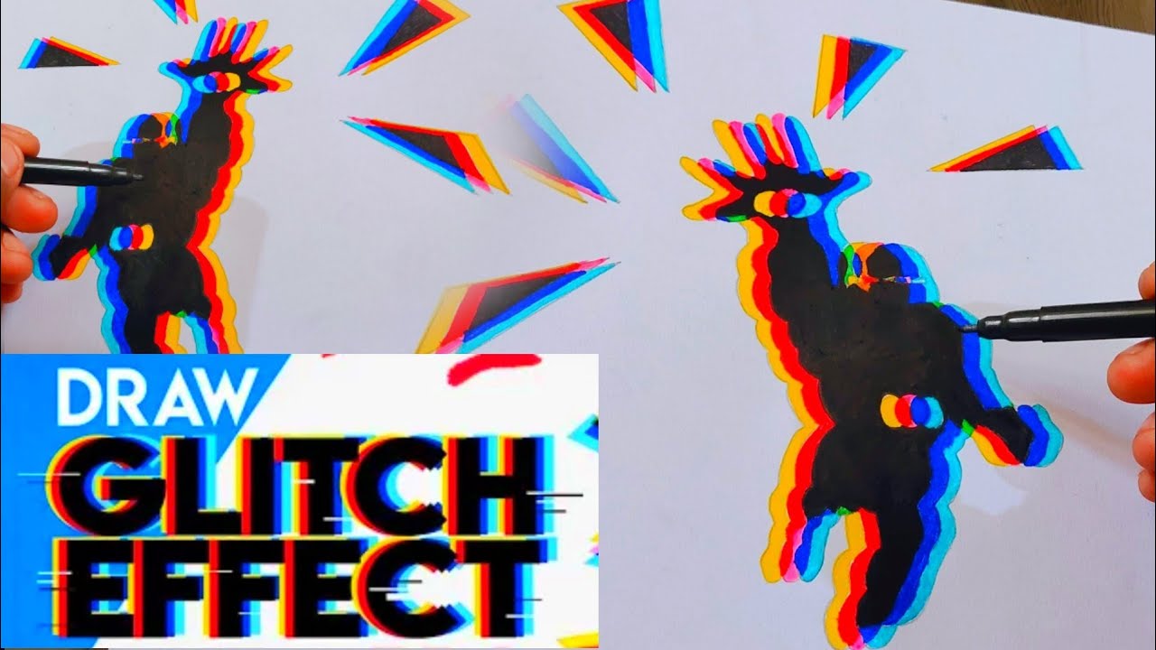 How to draw GLITCH EFFECT | Glitch Effect Tutorial | Tamil - YouTube