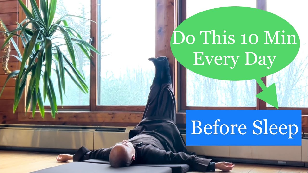 Qigong Hanging Two Legs on The Wall For Better Sleep | Do This 10 Min ...
