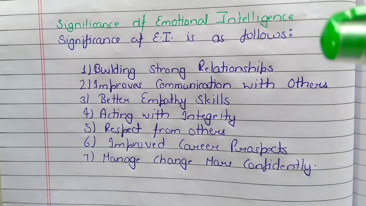 Emotional Intelligence||Notes of Emotional intelligence in ...
