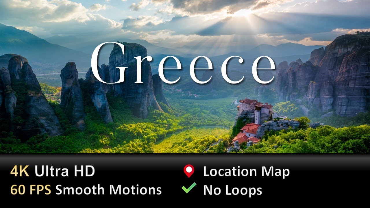 Flying Over Athens and Greece (4K UHD 60fps) - Amazing Beautiful Nature ...