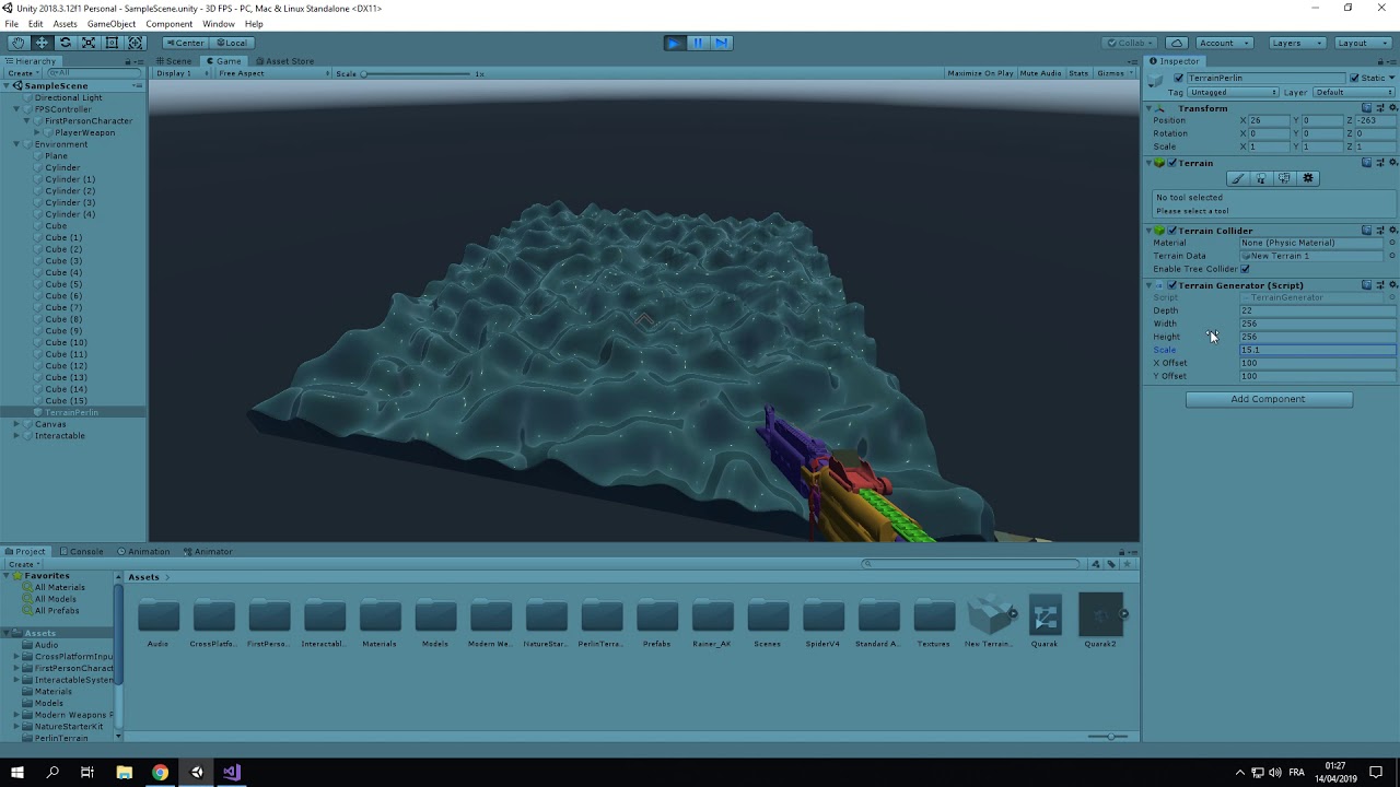 [Unity] - Terrain Generator (Perlin Noise) - YouTube