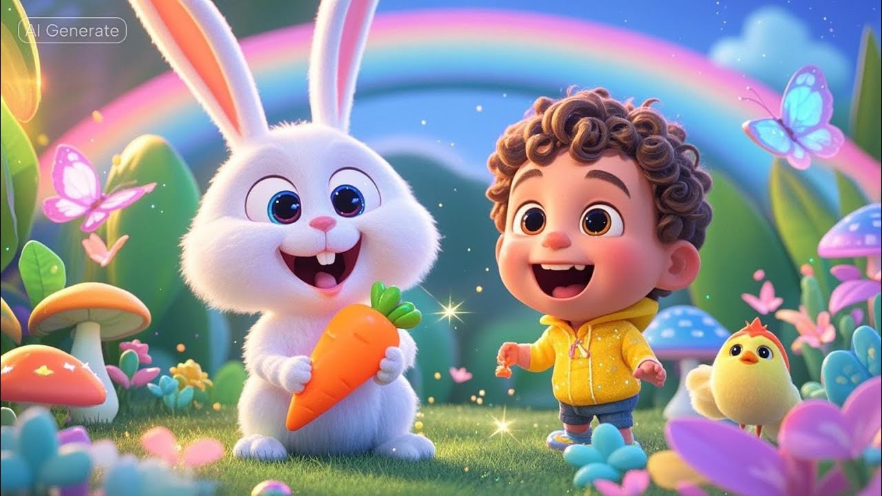 My Little Bunny 🐰 | Cute Bunny Rhyme for Kids | 3D Nursery Song by ...