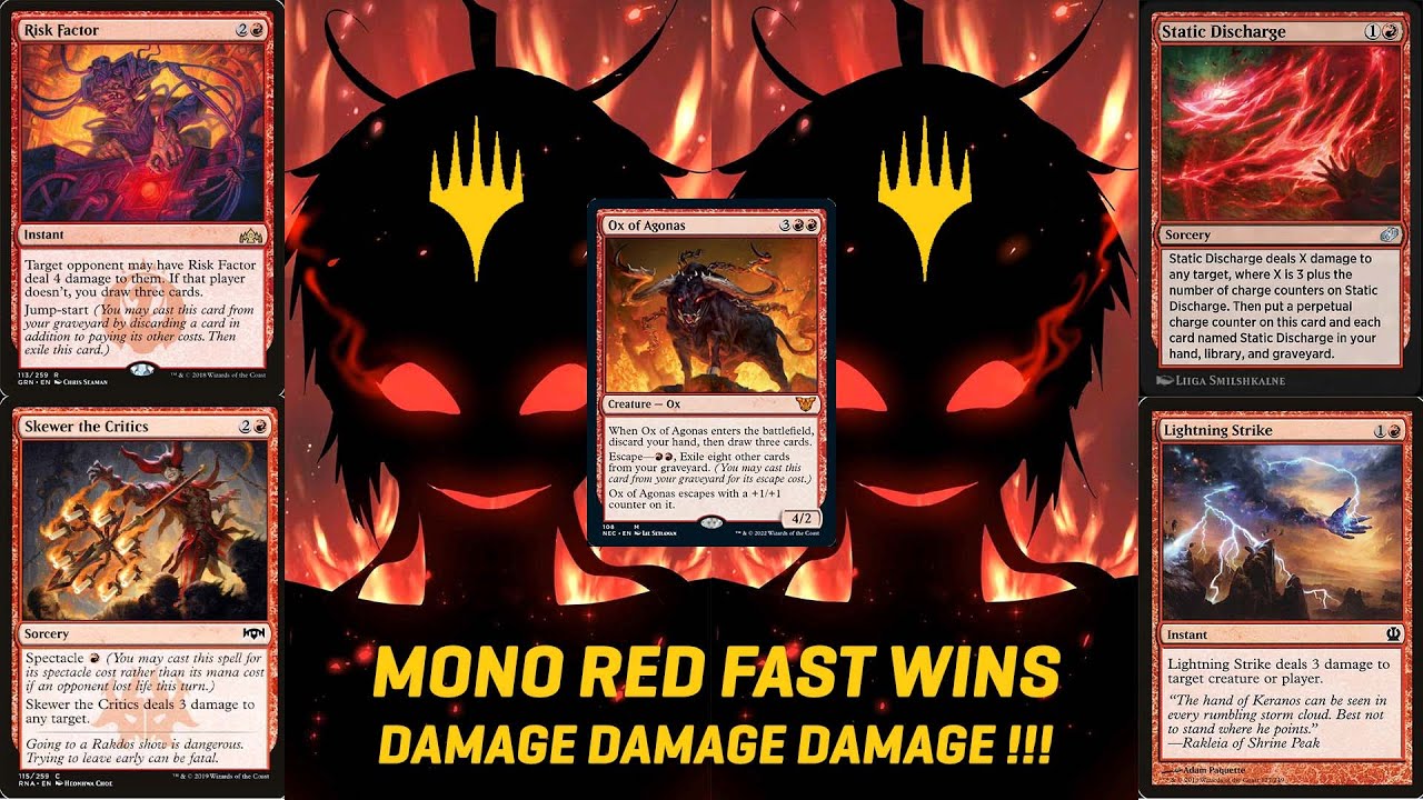 MTG Arena - Mono Red Fast Wins with Ox of Agonas - Historic Games - YouTube
