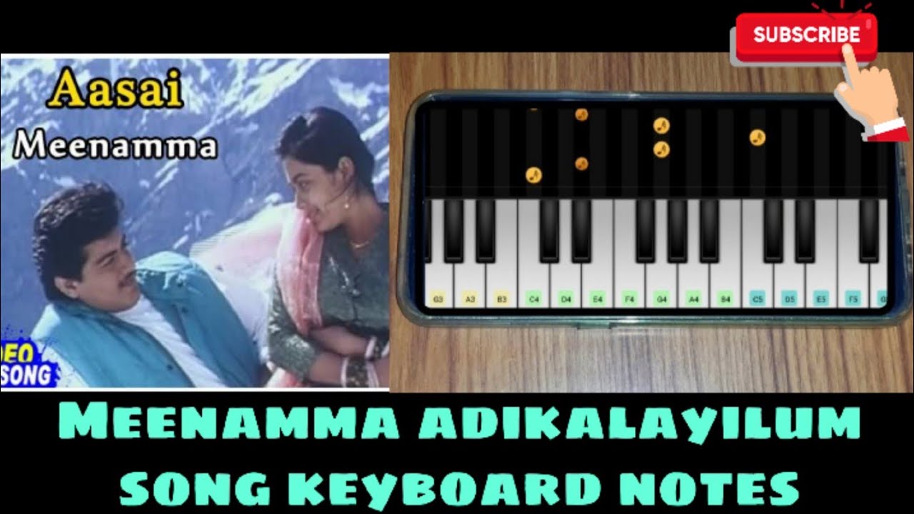 Meenamma Adikalayilum song keyboard notes || Aasai movie - YouTube