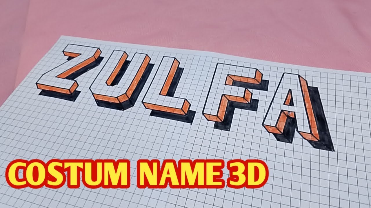 3d custom name #drawing #art #3d - YouTube