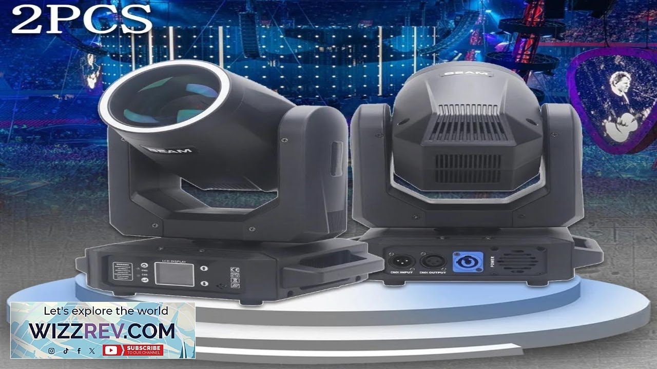 2PCS 200W Beam Gobo Moving Head SMD Pixel Ring Colorful Spot Effect ...