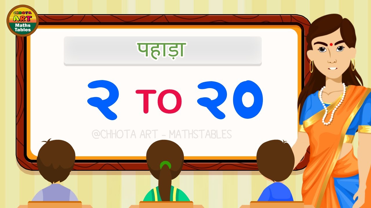 2 to 20 पहाड़ा | Multiplication Tables in Hindi |Hindi language 2 to 20 ...