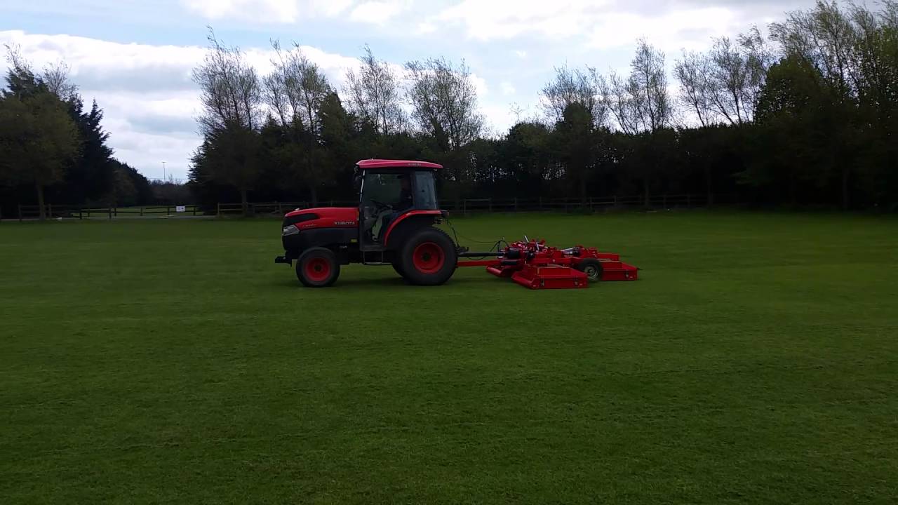 Tri Max 12ft Snake roller mower with Kubota L5740 - YouTube