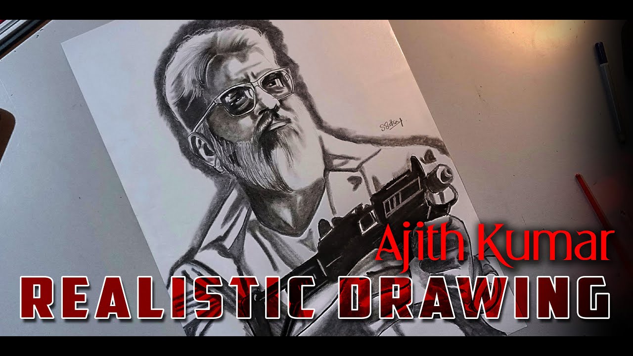 Ajith Kumar Drawing | Thala Drawing - YouTube