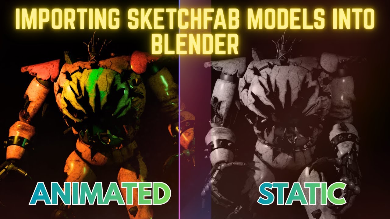 How To Import Both A Static And Animated Sketchfab Model Into Blender ...
