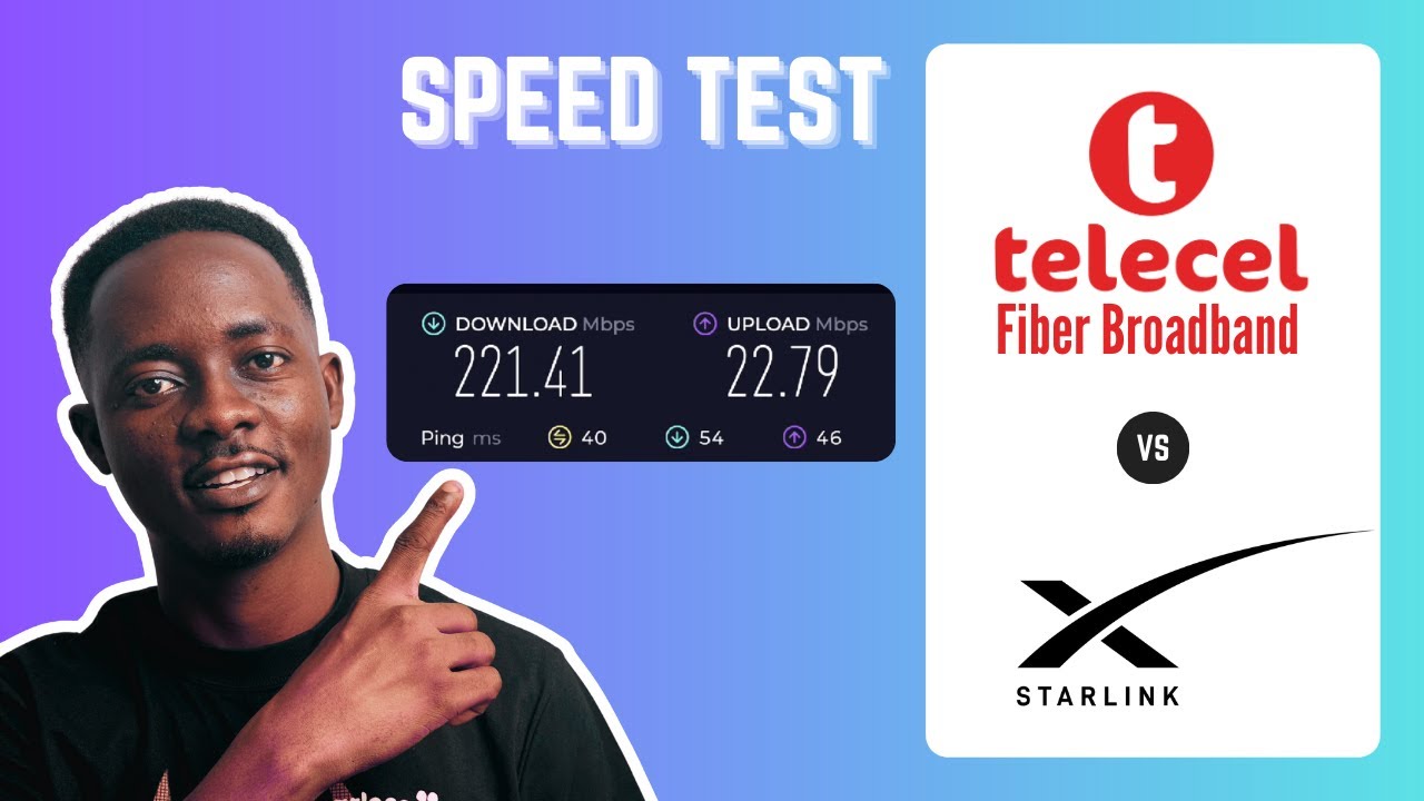 Speed Test - Telecel Fiber Broadband vs Starlink - YouTube