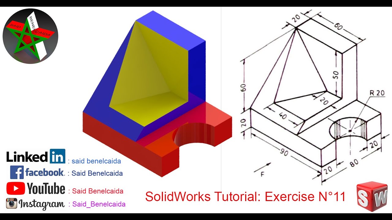 SolidWorks Tutorial For Beginners Exercise 11 - YouTube
