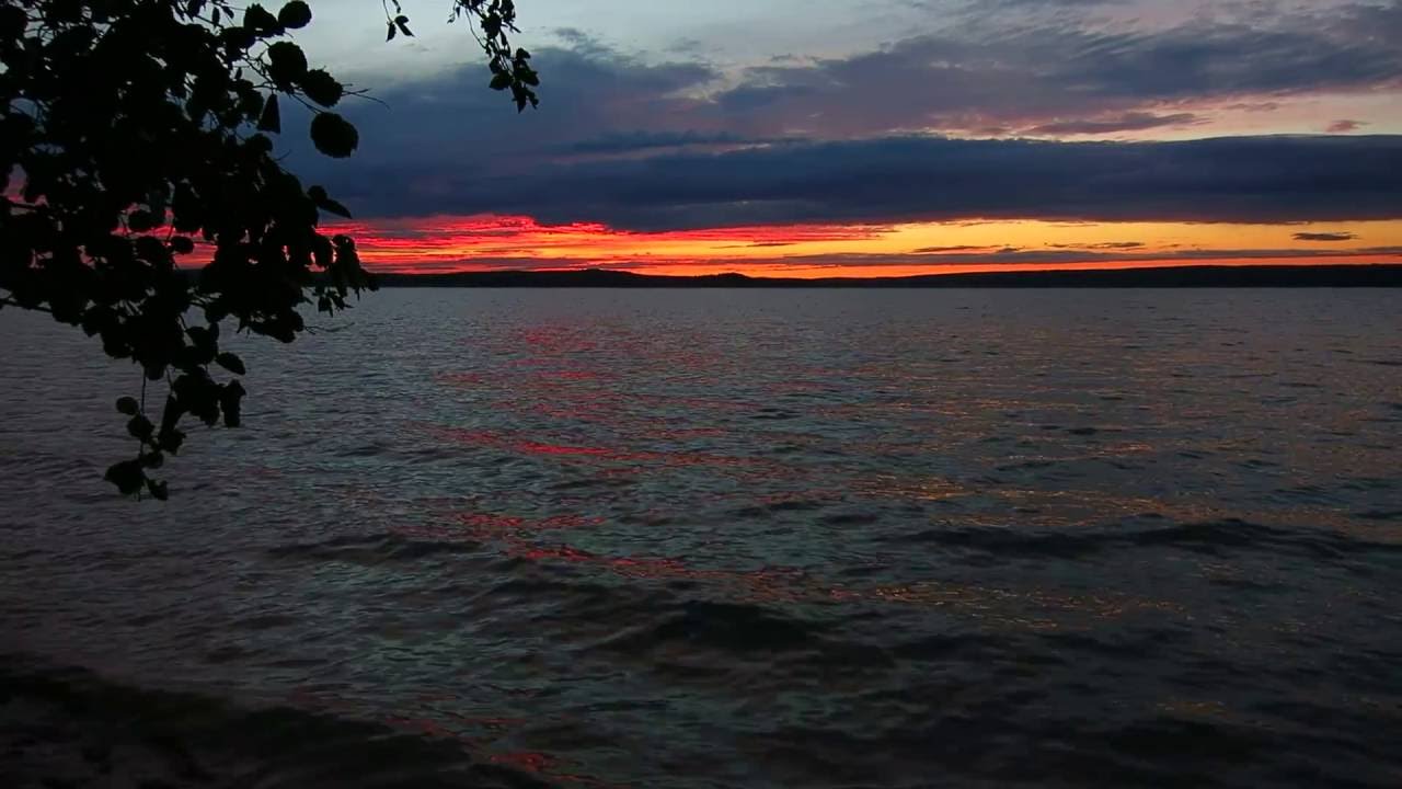 Sunset and waves on Pierce Lake, Saskatchewan - YouTube