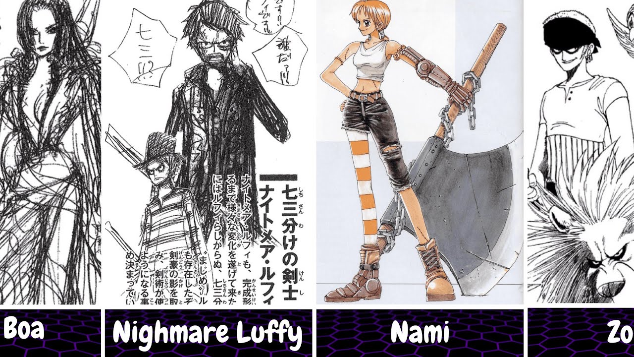 One Piece Early Character Designs [by Oda Sensei] - YouTube