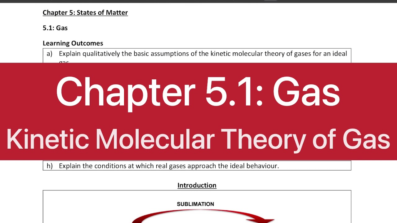 Chapter 5.1: Gas (Kinetic Molecular Theory of Gas) - YouTube