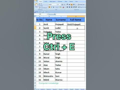 Flash Fill - Full Name - Excel tips and tricks 🤗 #shorts #msexcel #tipsandtricks - YouTube