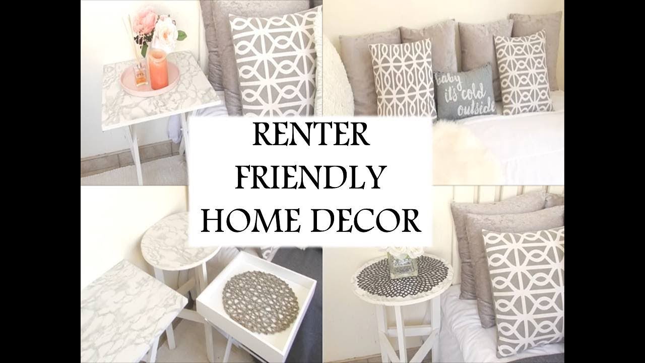 RENTER FRIENDLY DECOR | HOME DECOR 2019 - YouTube