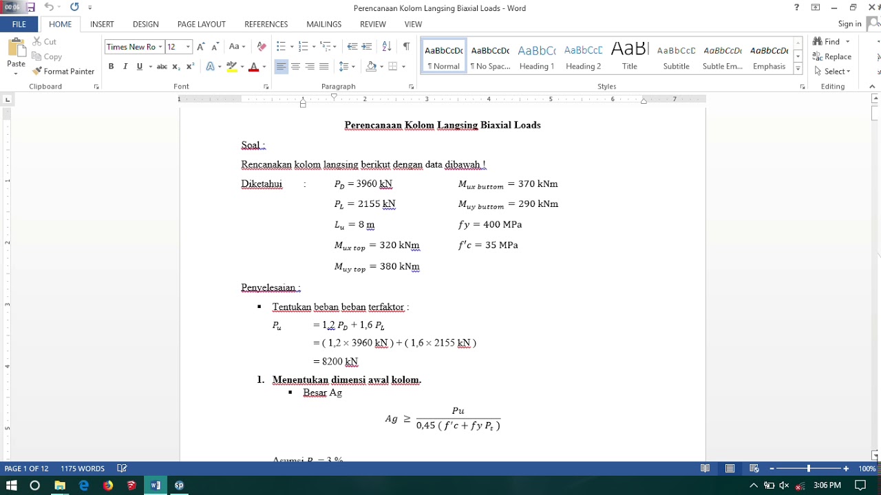 Contoh soal Biaxial Kolom Langsing - YouTube