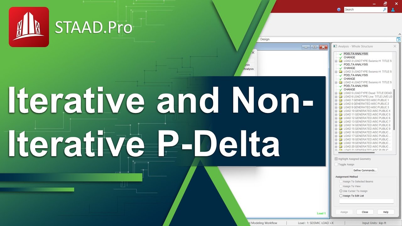 Iterative and Non-Iterative P Delta Analysis in STAAD.Pro - YouTube