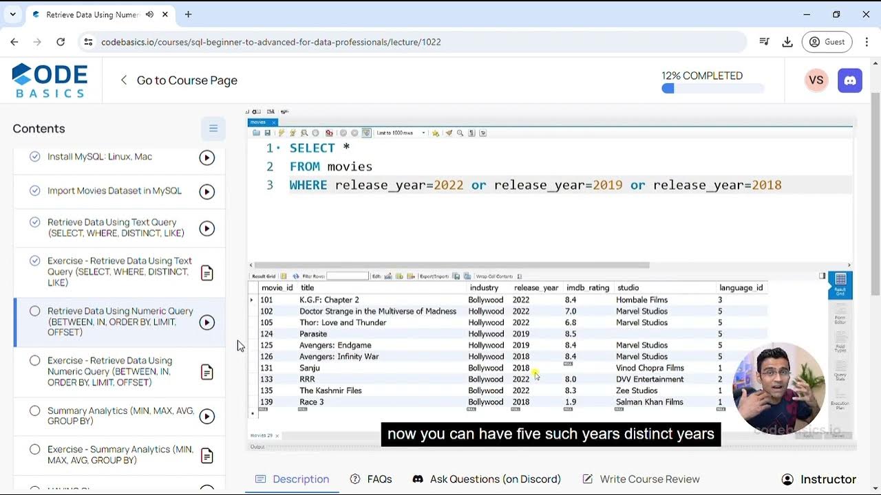 4.6 Retrieve Data Using Numeric Query BETWEEN, IN, ORDER BY, LIMIT, OFFSET - YouTube