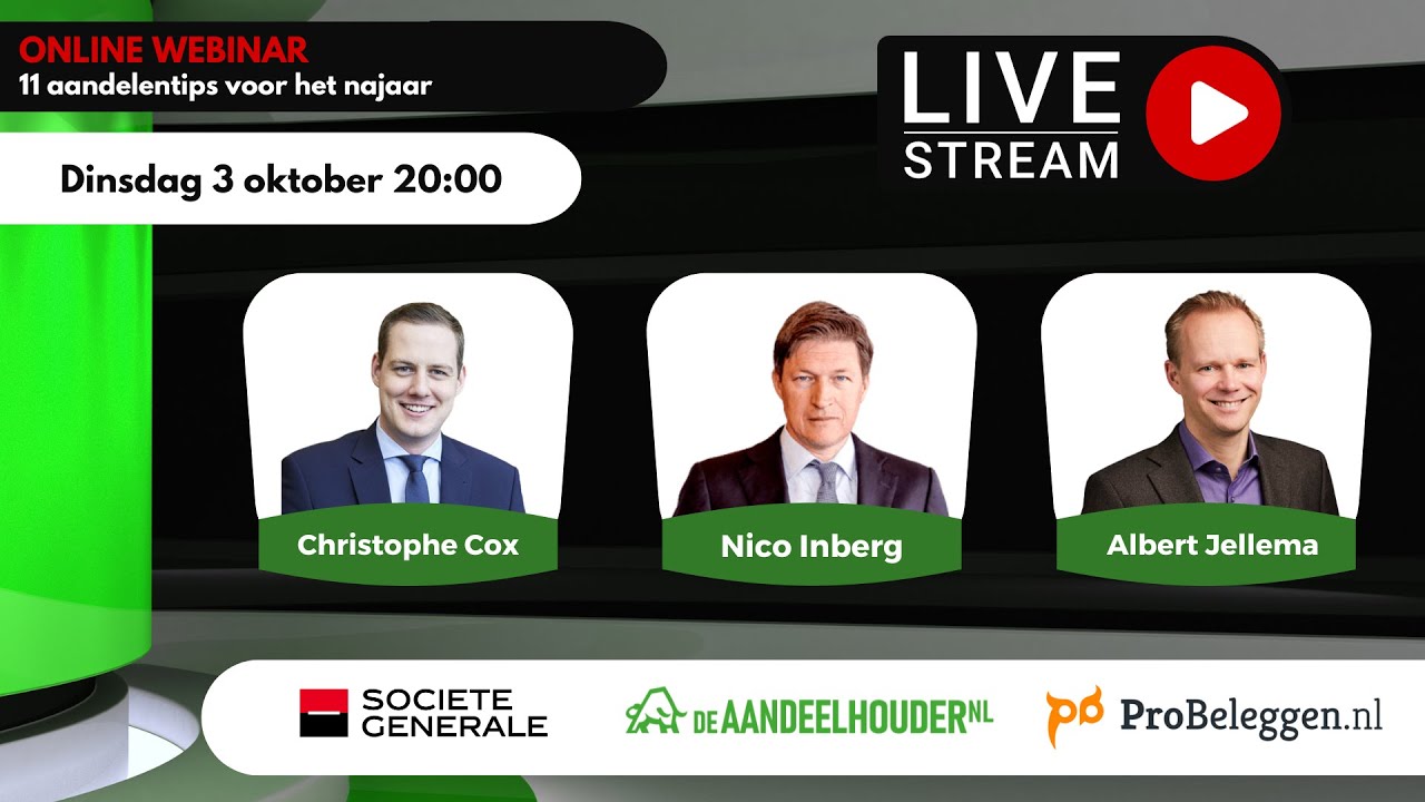 Webinar: 11 aandelentips voor het najaar - 3 oktober 2023 om 20:00 ...