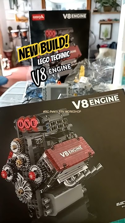 NEW!! BUILDING A LEGO TECHNIC V8 ENGINE ELECTRICALLY DRIVEN 478PCS # ...
