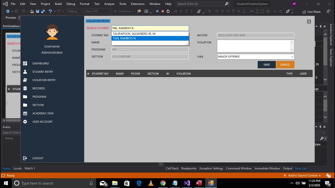 Student Violation System | Part 8. Auto Suggest Student - YouTube
