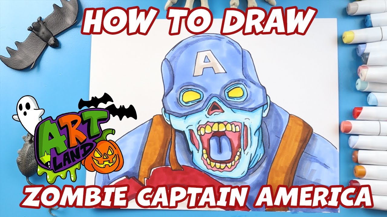 How to Draw ZOMBIE CAPTAIN AMERICA - YouTube